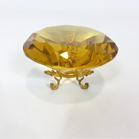 Accents | Elegant Gold Crystal Paperweight | Poshmark